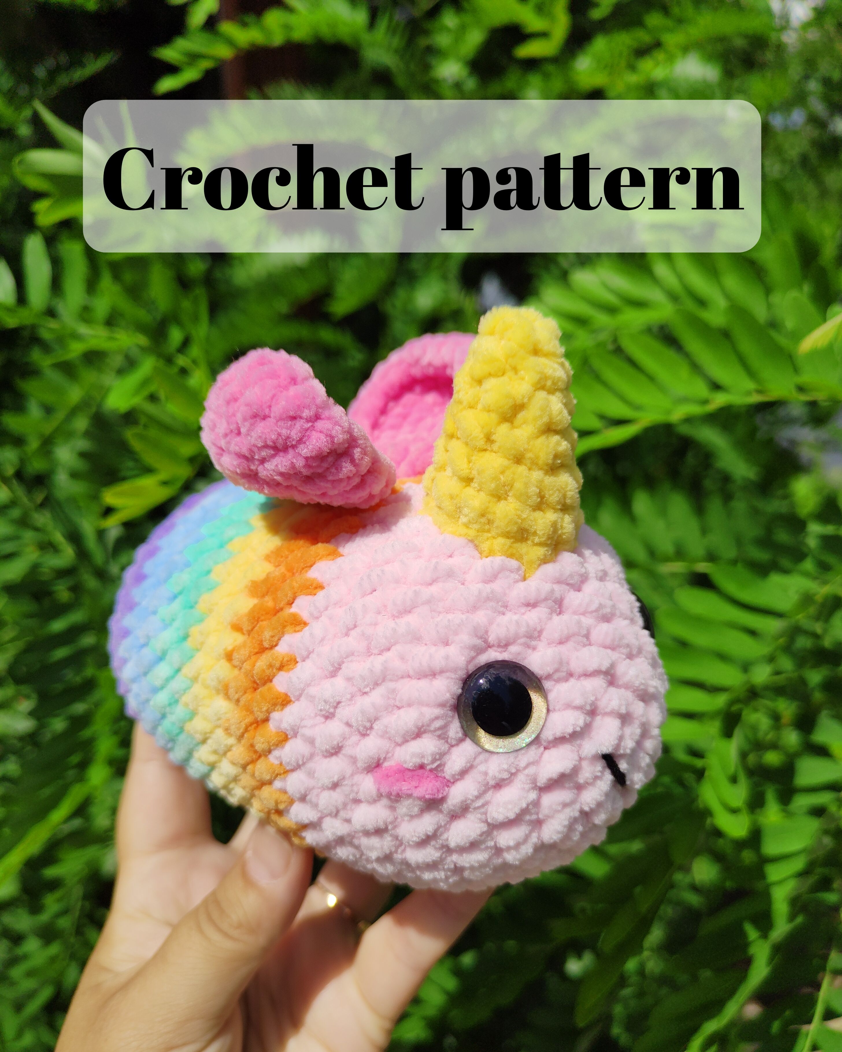 Crochet unicorn bee plushie pattern , crochet bee pattern | Inspire Uplift
