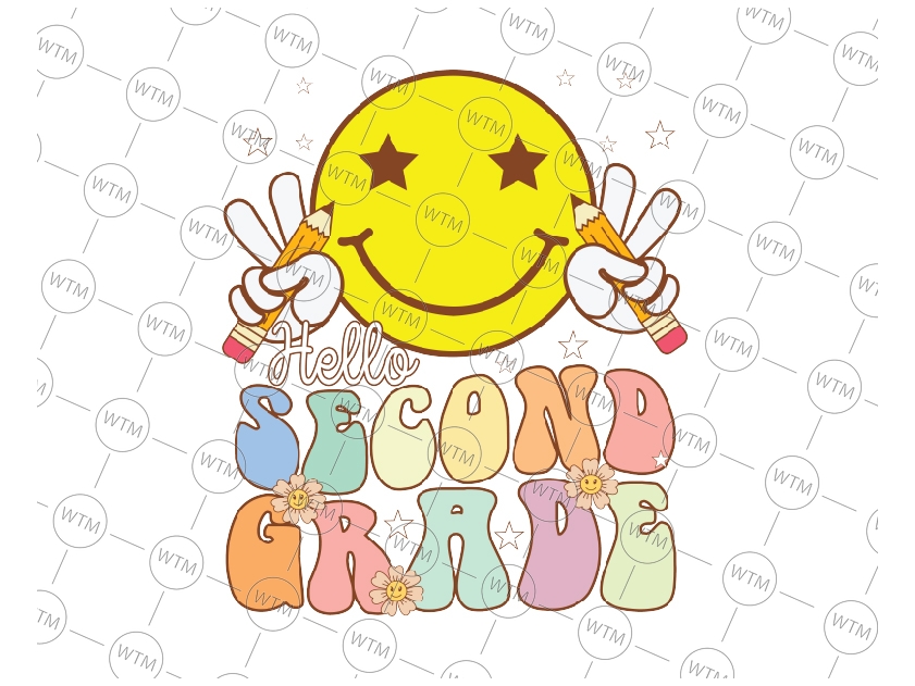 Personalized Grade Hello Second Grade Svg, Funny Smile Face | Inspire ...