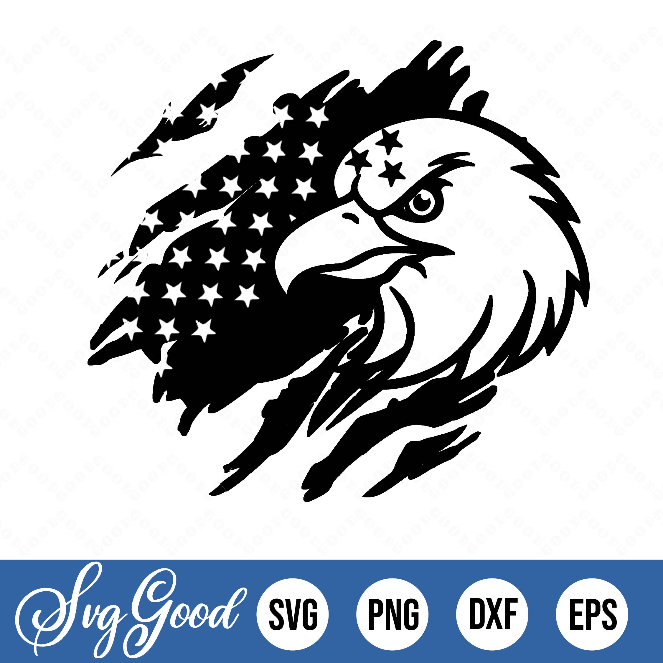 Patriotic Eagle Svg File, Usa Flag Eagle Files For Cricut & | Inspire ...