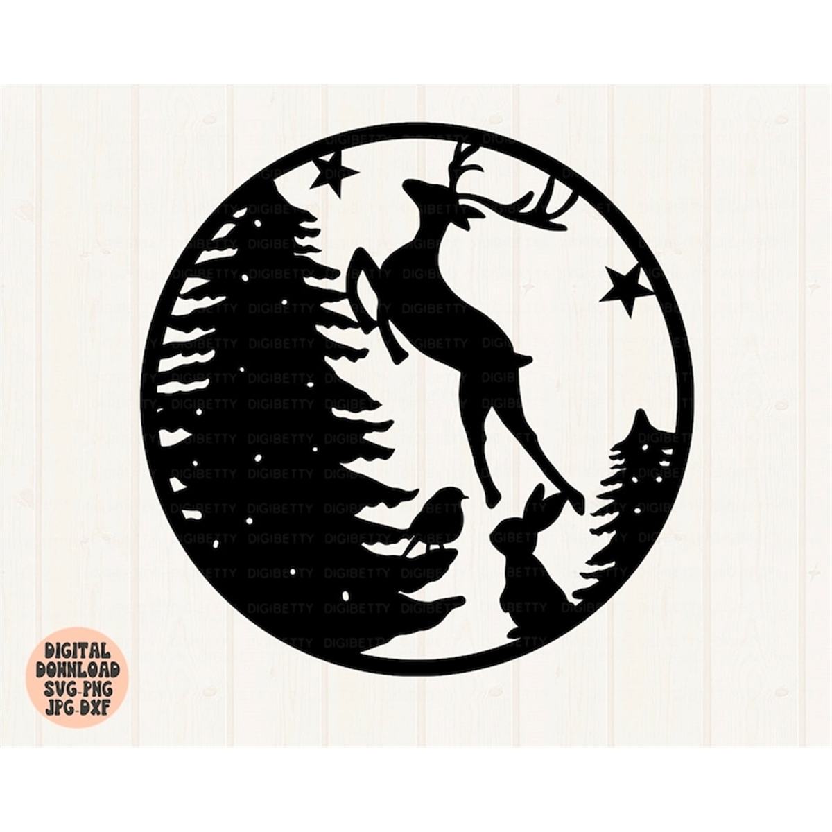 Christmas Scene Svg, Png, Jpg, Dxf, Winter Scene Svg, Deer S | Inspire ...