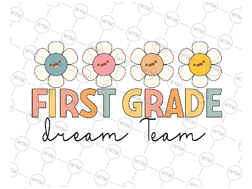 First Grade Dream Team Retro Back To School Teacher Student | Inspire ...