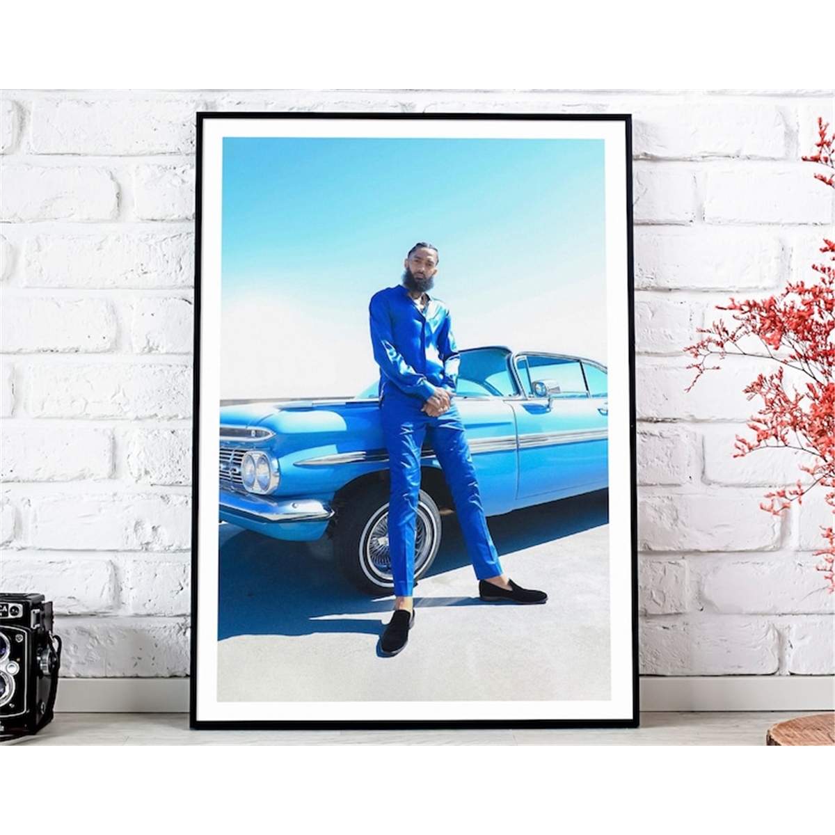 Nipsey Hussle with His Blue Car Poster, Nipsey Hussle Rapper | Inspire ...