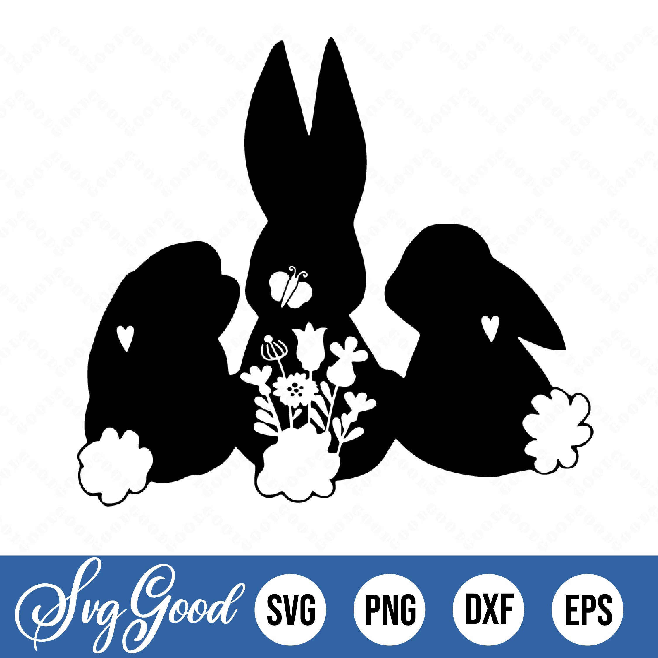 Floral Bunny Svg, Easter Svg, Spring Flowers Svg, Wild Flowe | Inspire ...