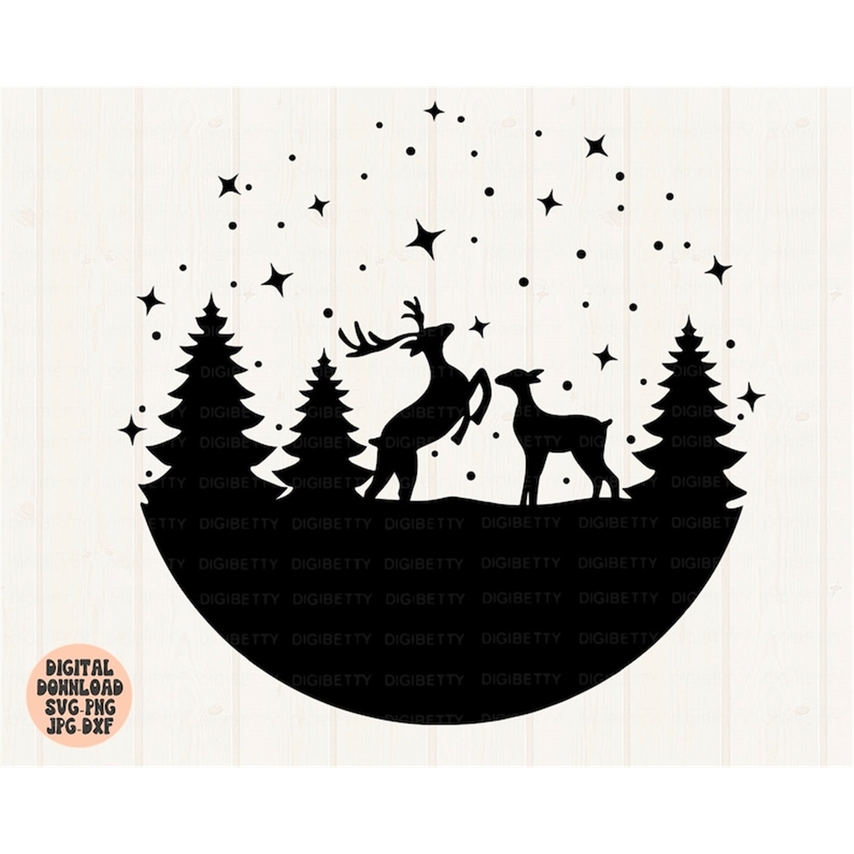 Winter Scene Svg, Png, Jpg, Dxf, Snowy Forest Svg, Deer Svg, - Inspire ...