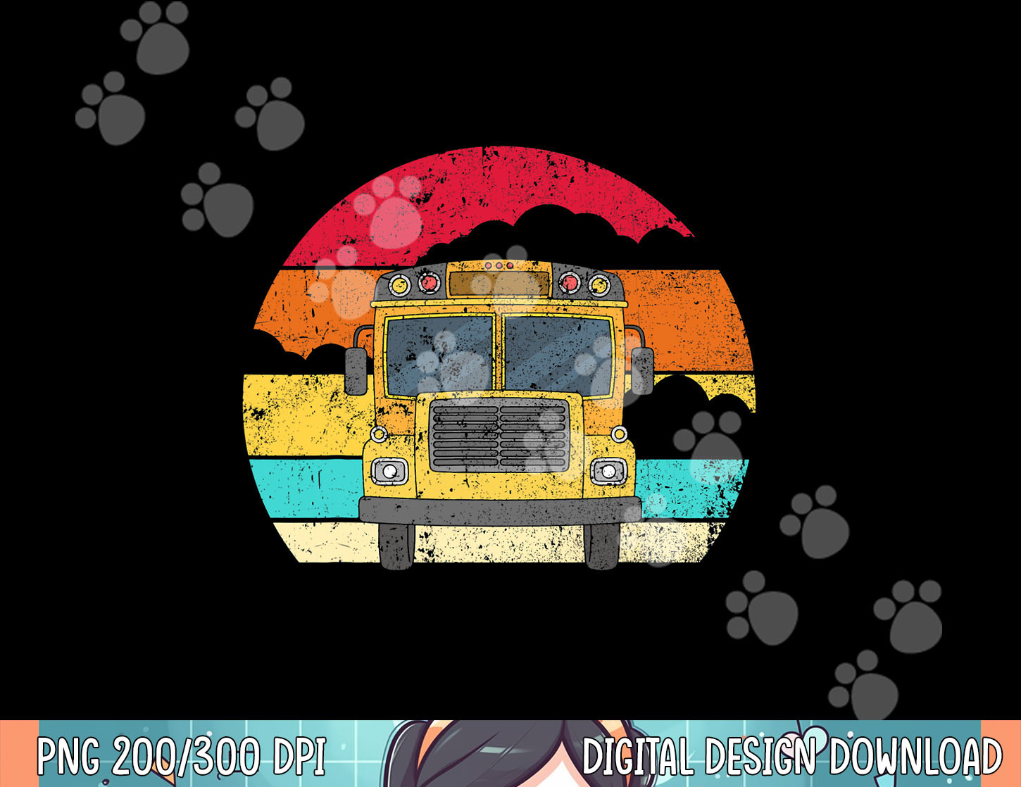 Retro Yellow School Bus for School Bus Driver and Busman pn | Inspire ...