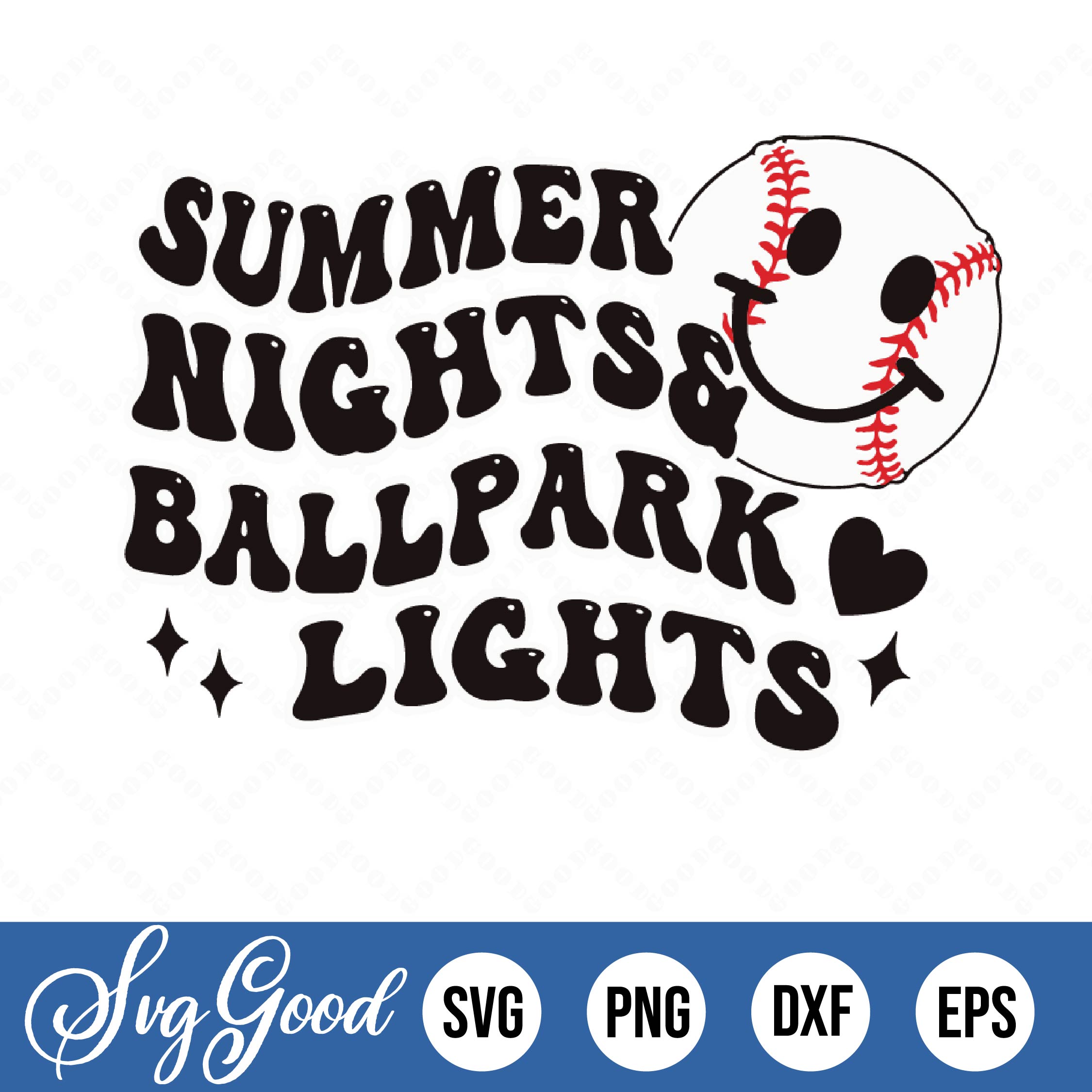 Summer Night Ballpark Light Baseball Svg, Cricut Cut Files, | Inspire ...