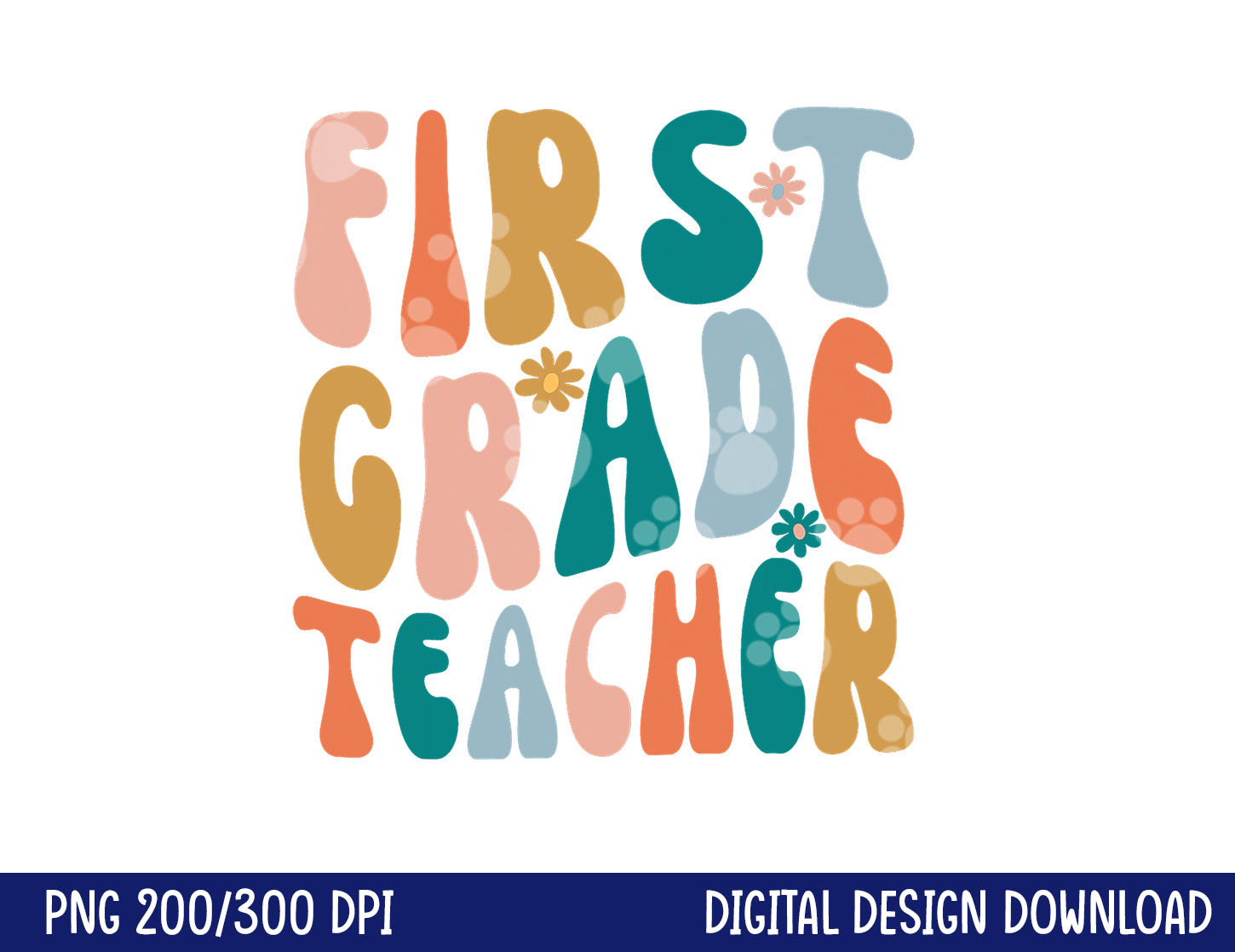 First Grade Teacher Retro Groovy Design 1st Grade Teaching | Inspire Uplift