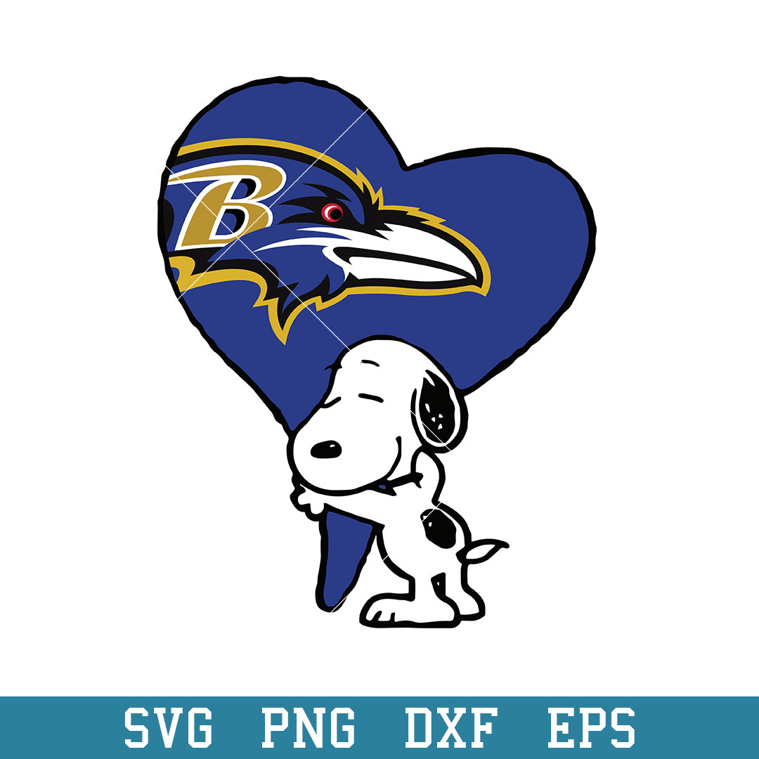 Snoopy Baltimore Ravens Heart Svg, Baltimore Ravens Svg, NFL | Inspire ...