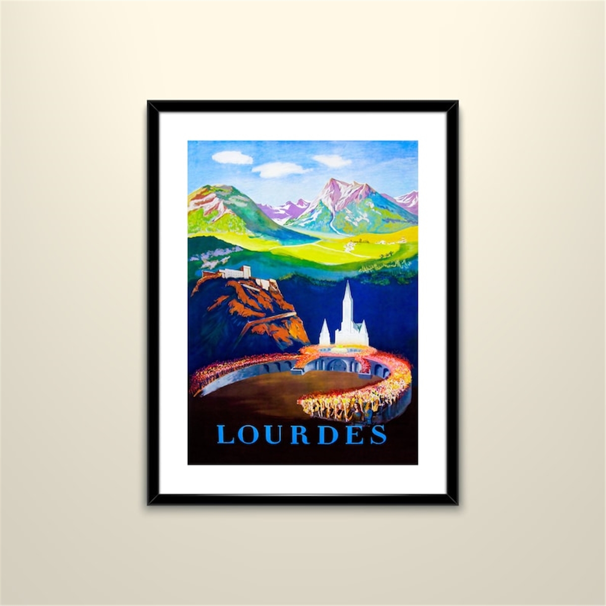 Lourdes, France Vintage Travel Poster - France Print, Art De | Inspire ...