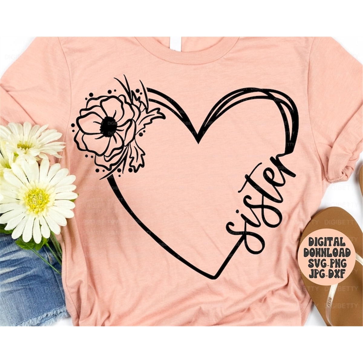 Sister Heart Svg, Png, Jpg, Dxf, Sister Design, Sister Svg, - Inspire ...