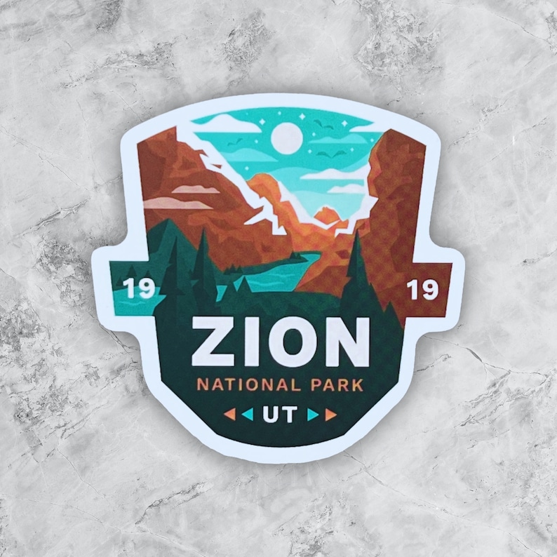 Zion National Park Sticker, National Park Badge Stickers, Na | Inspire ...
