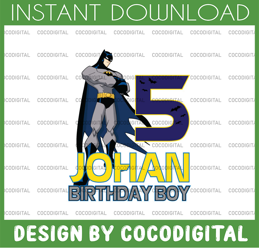Personalized Name Batman Birthday Svg, Boys Birthday Svg, Di - Inspire ...