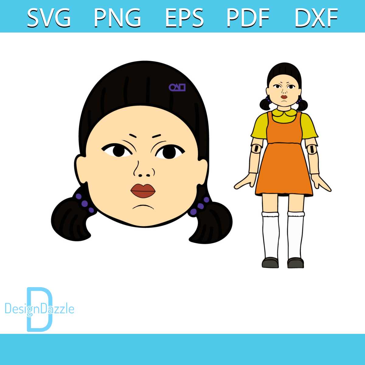 Squid Game Doll SVG, Squid Game Doll Head SVG, Game svg, Tre | Inspire ...