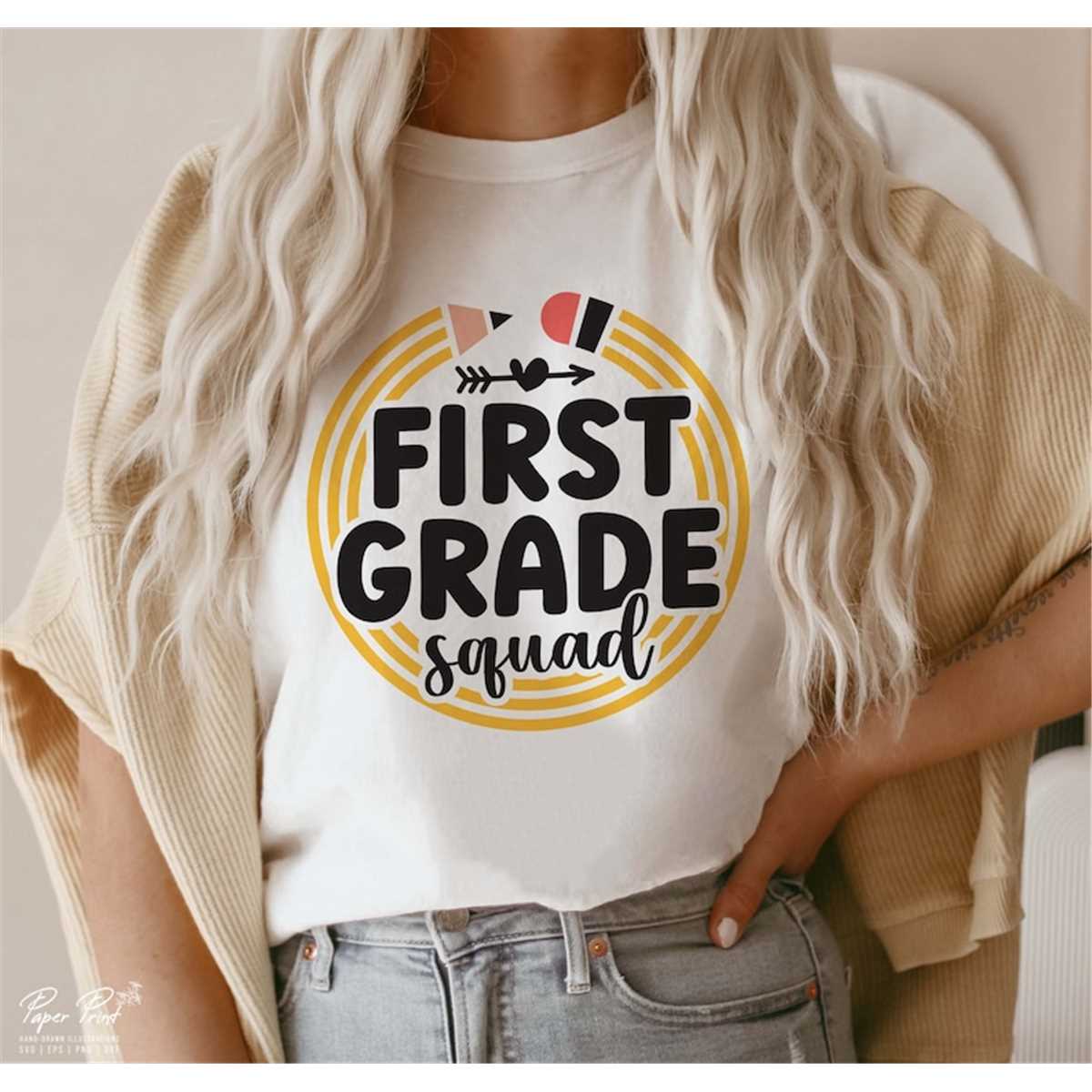 1st Grade Svg, First Grade Squad Svg Png, Back to school Svg - Inspire ...