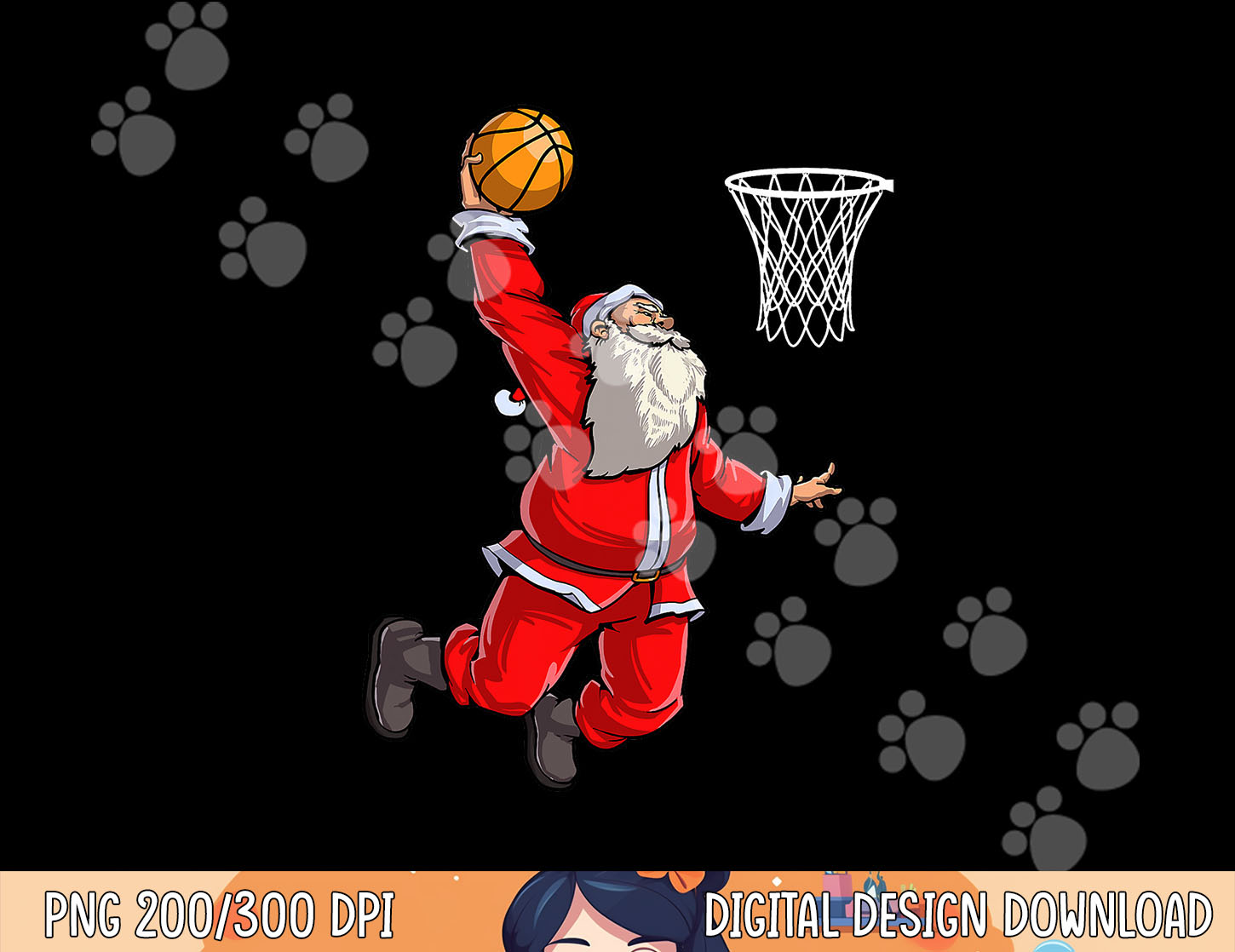 Santa Basketball Christmas Boys Men Slam Dunk Ball Sports pn - Inspire ...