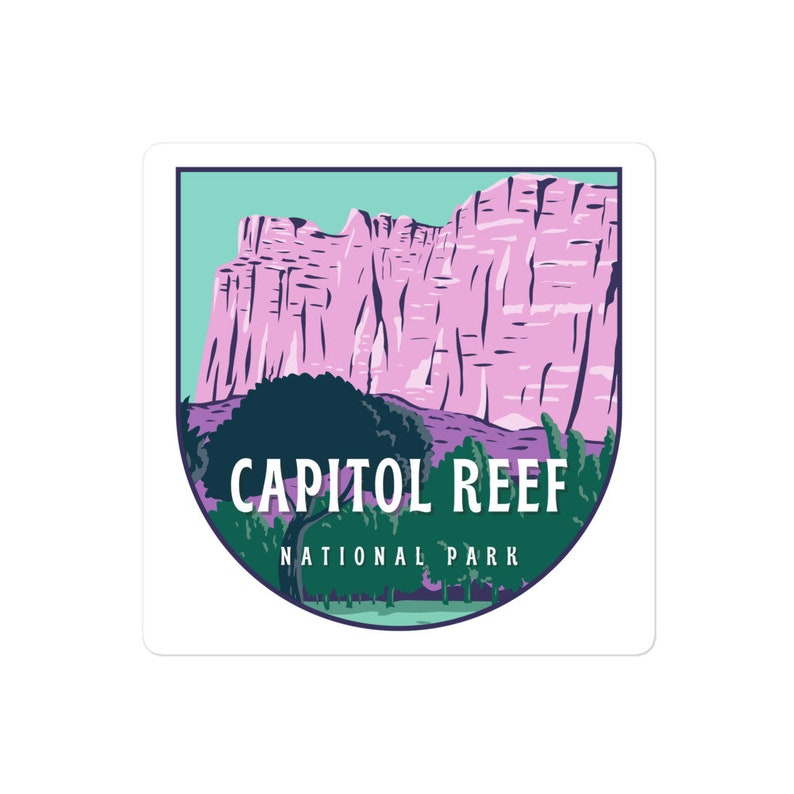 CAPITOL REEF National Park Sticker, Retro Capitol Reef Natio - Inspire ...