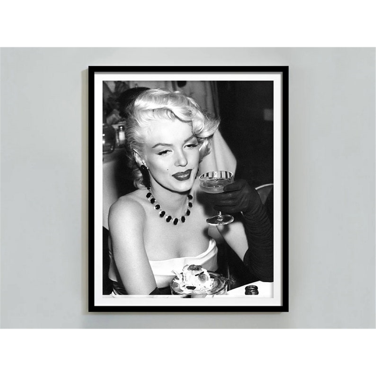 Marilyn Monroe Drinking Martini Poster, Black and White, Wom | Inspire ...