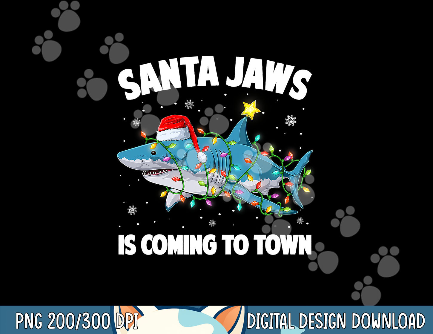Santa Jaws Shark Christmas Lights Merry Sharkmas Xmas Boys p | Inspire ...