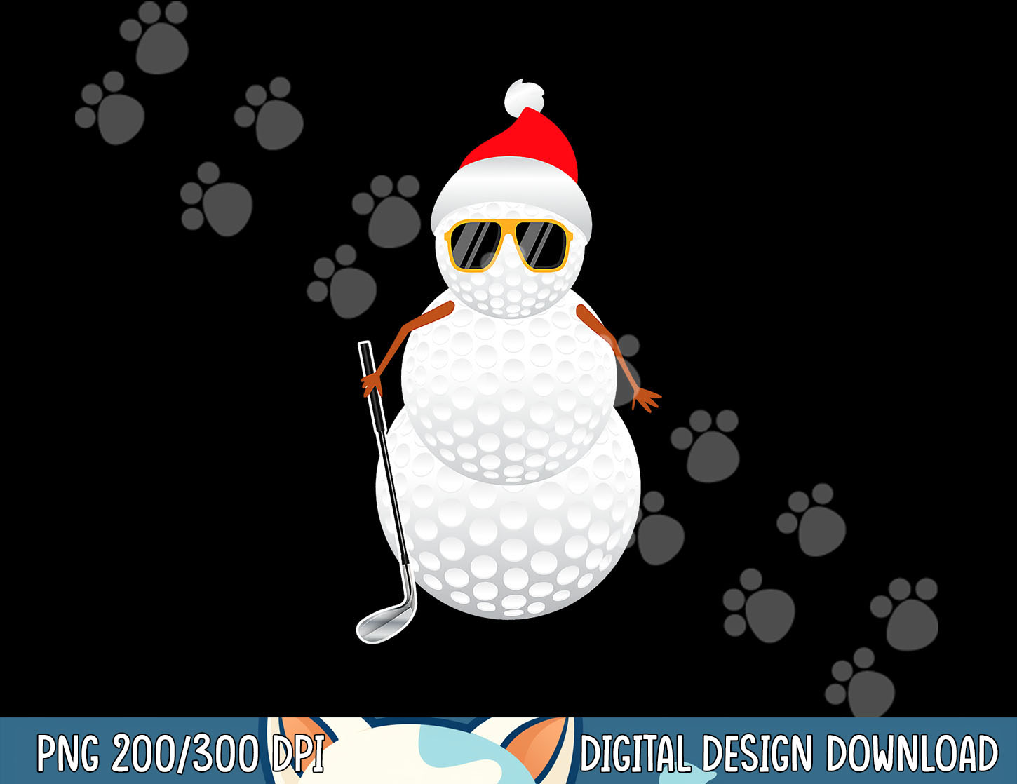 Santa Snowman Golf Ball Christmas Golfer Gift png, sublimati | Inspire ...