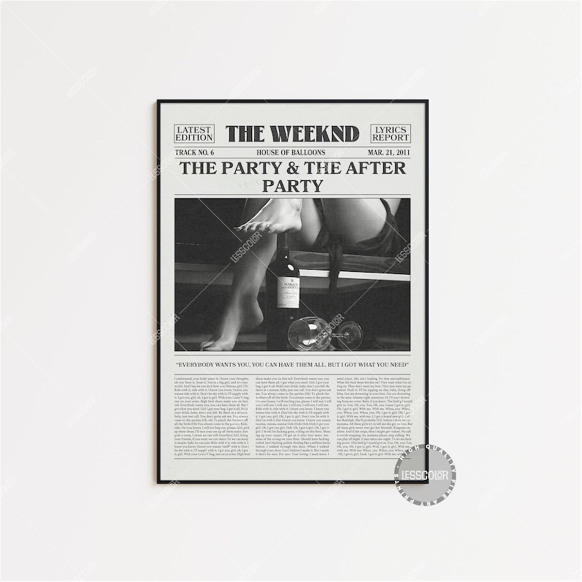 The Weeknd Retro Newspaper Print, The Party And The After Pa | Inspire ...