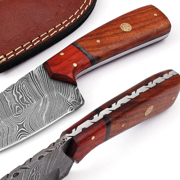 Custom Handmade Damascus Hunting Knife with Sheath 9" Best C | Inspire ...