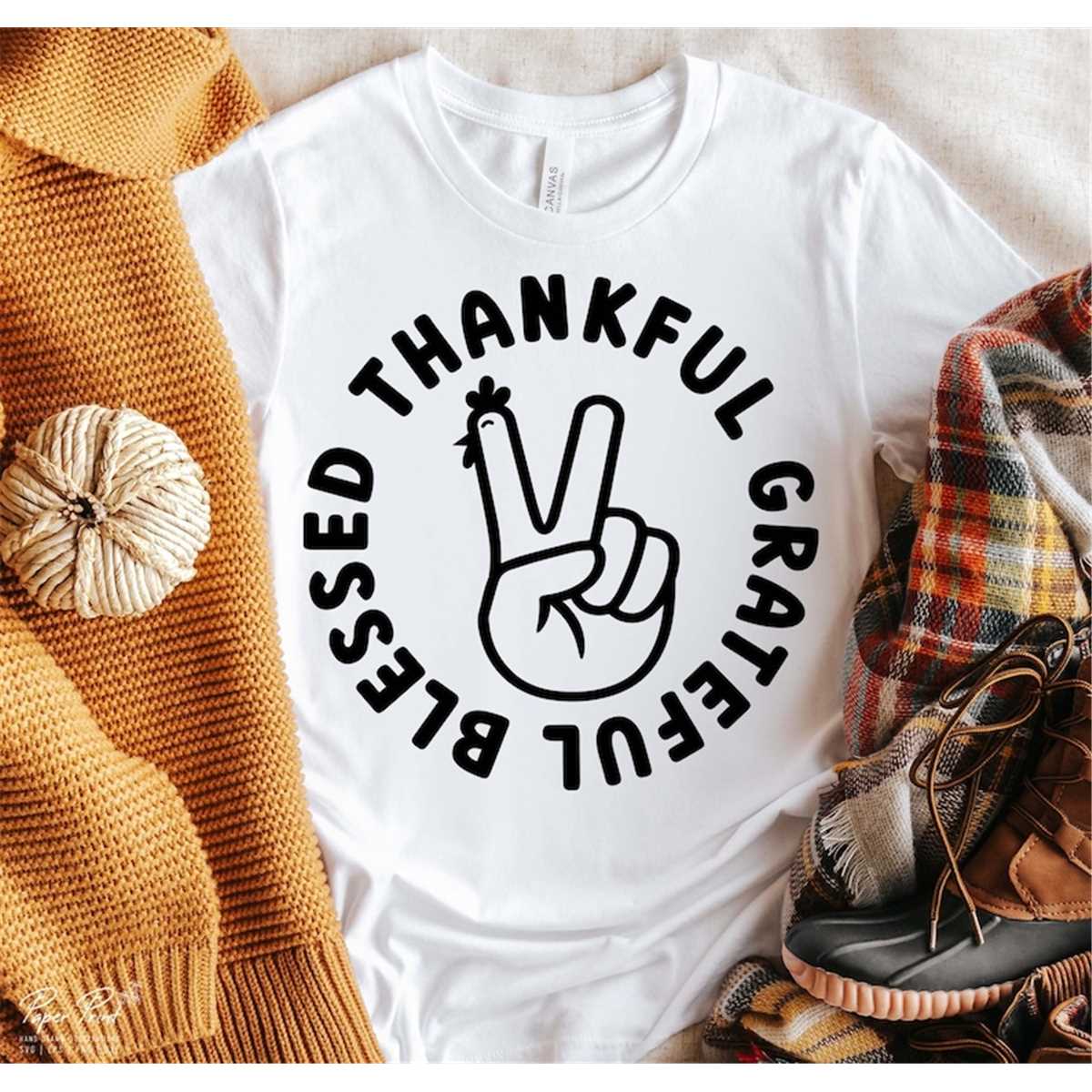 Peace Sign Turkey SVG PNG file, Thankful grateful blessed Sv | Inspire ...