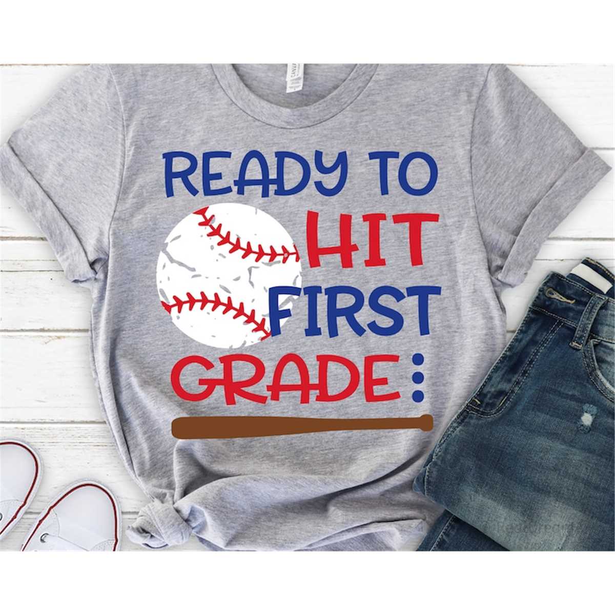 Ready to Hit First Grade Svg, Boy 1st Grade, Back to School | Inspire ...