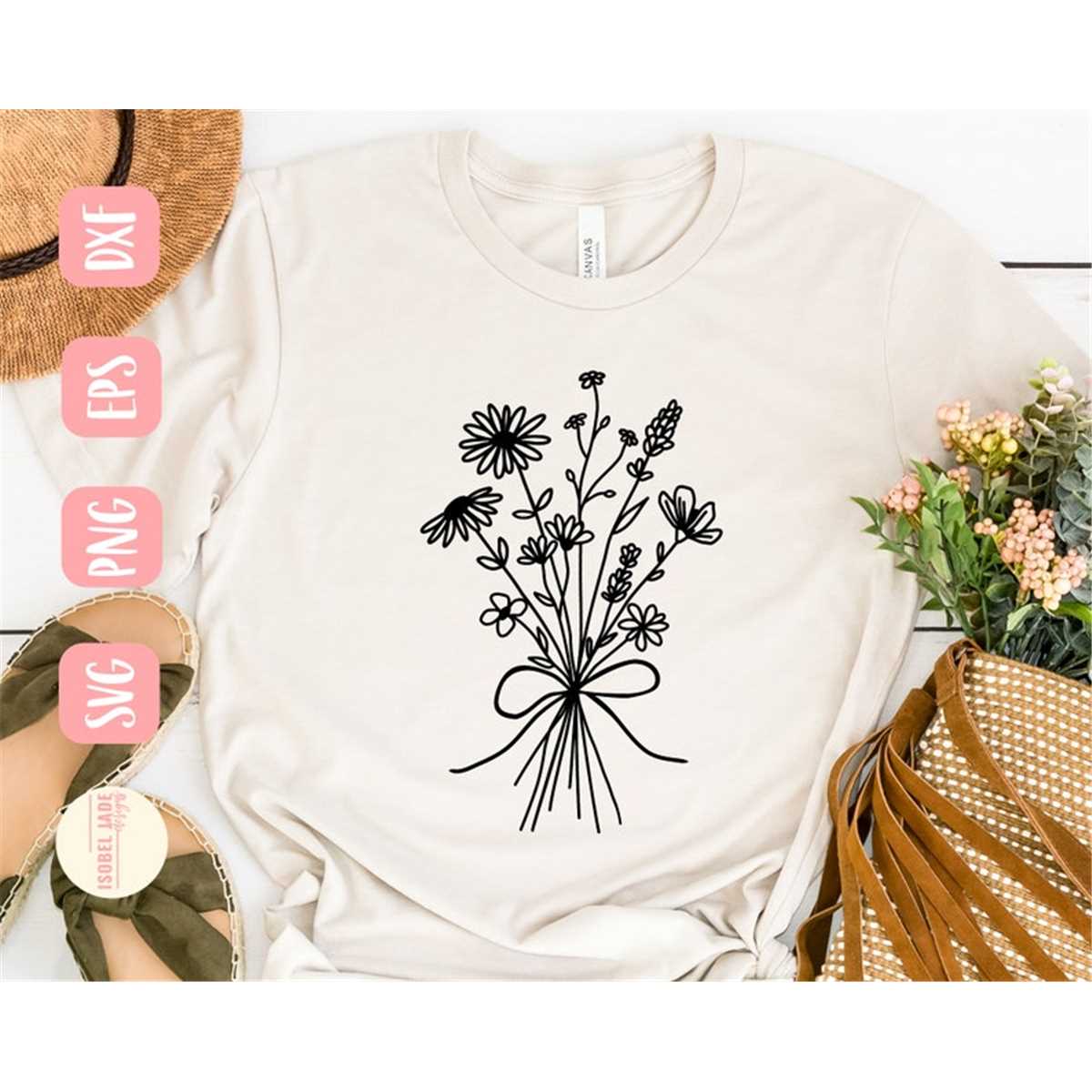 Wild flowers svg, Wildflower bouquet svg, Flower svg, Shirt, - Inspire ...