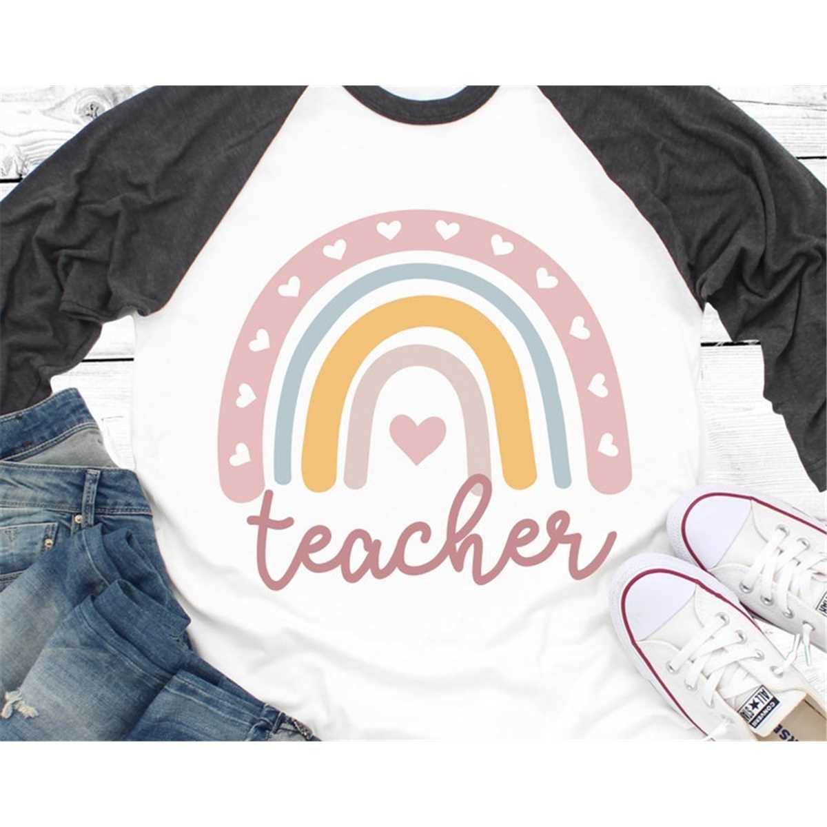 Teacher Rainbow Svg, Teacher Svg, Teacher Boho Rainbow Svg, | Inspire ...