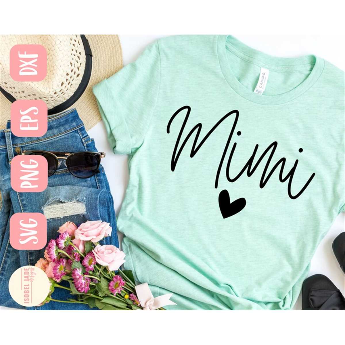 Mimi SVG design - Heart SVG file for Cricut - Mothers day SV - Inspire ...