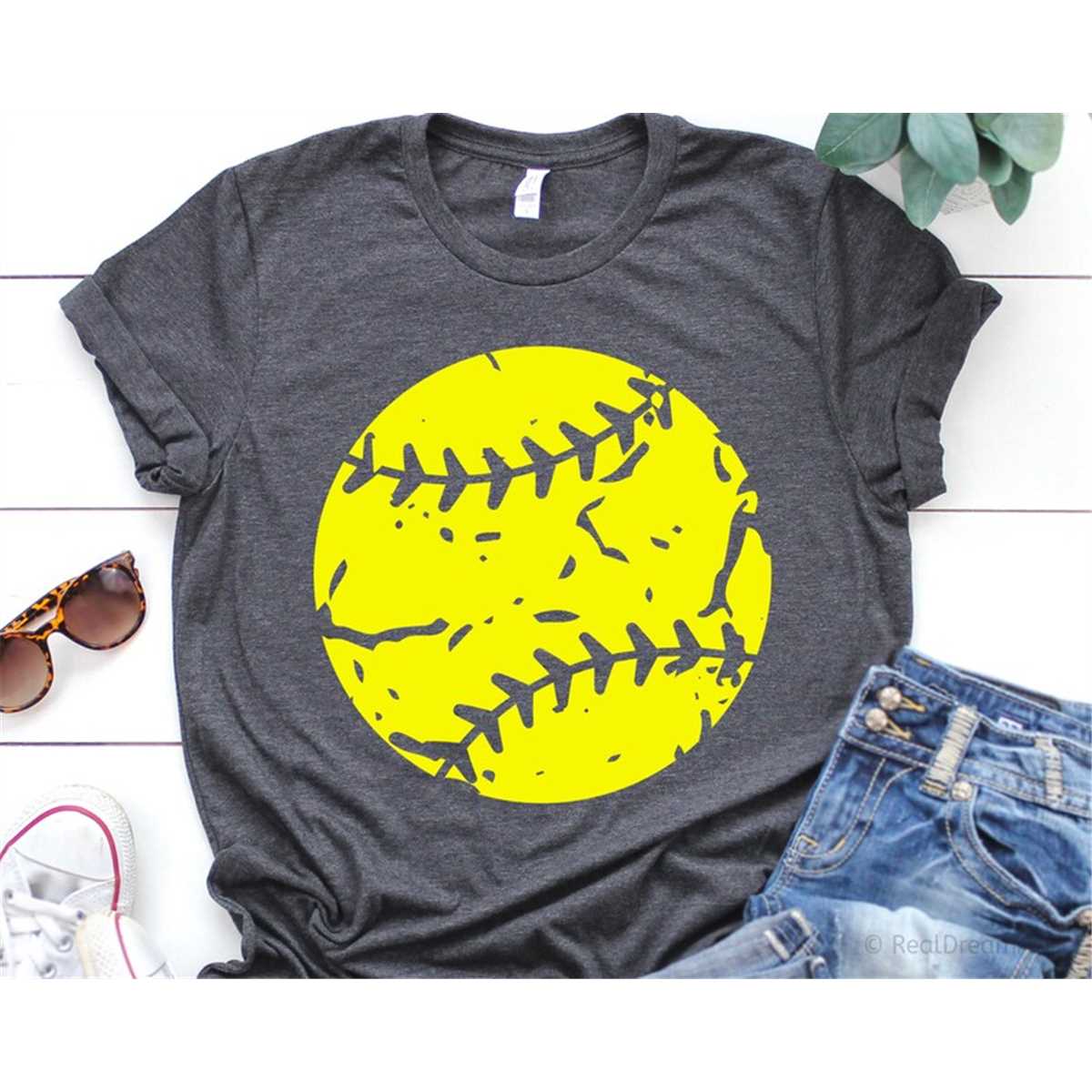 Grunge Softball Svg, Distressed Softball Ball Svg, Softball | Inspire ...