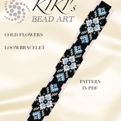 Bead Loom pattern, Cold flowers LOOM bracelet bead pattern, - Inspire ...