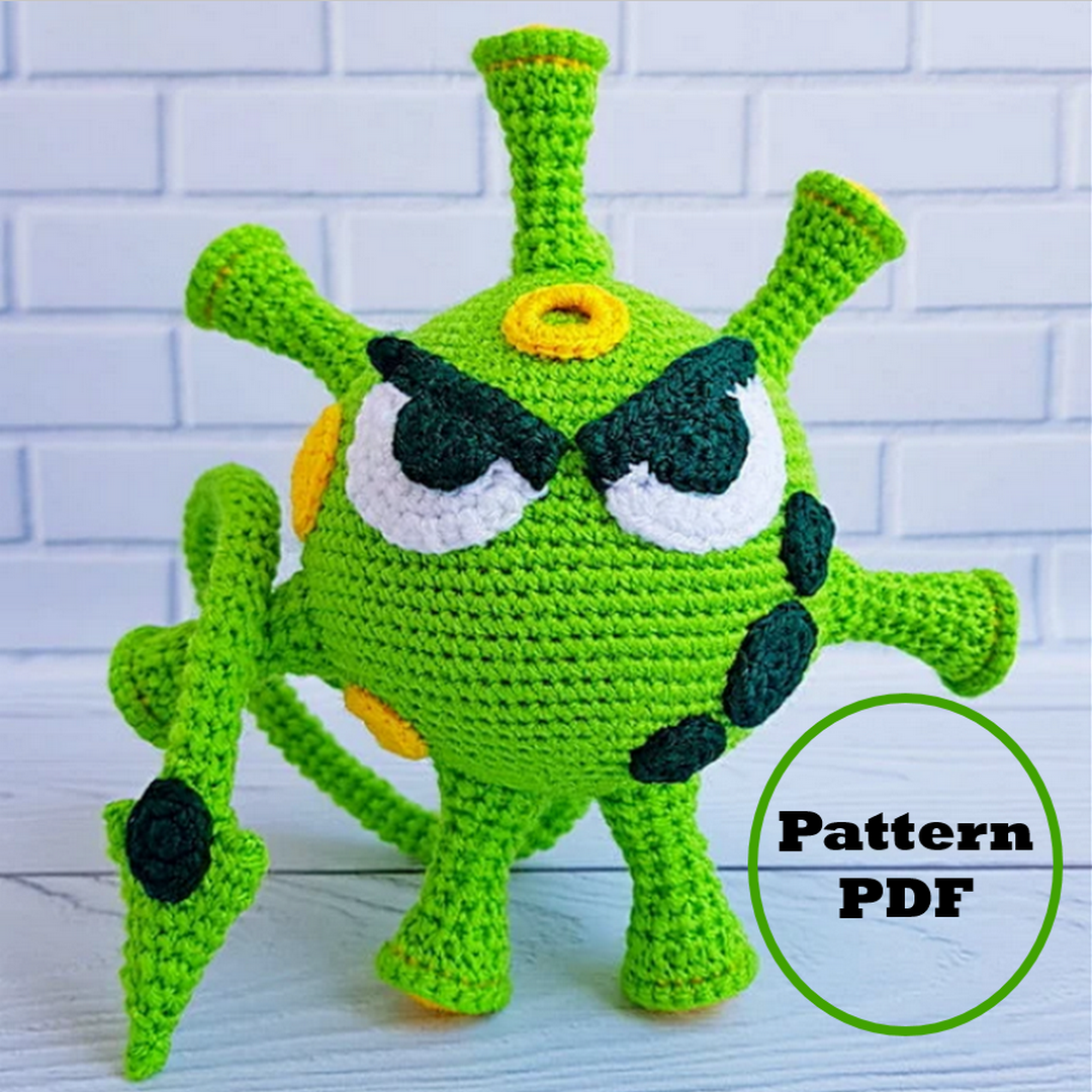 Amigurumi Terrible Virus toy crochet pattern | Inspire Uplift
