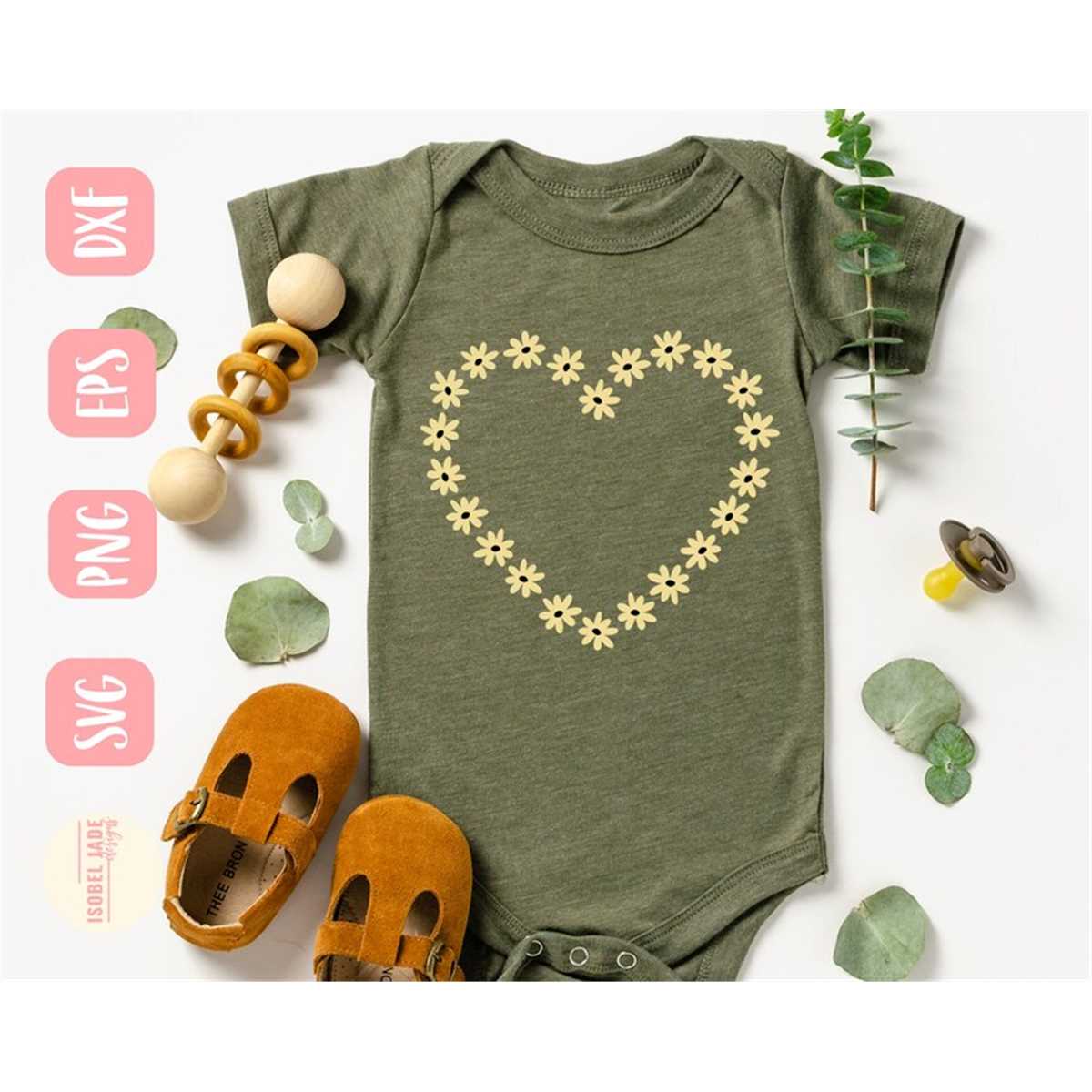 Daisy heart svg, Flower wreath svg, Floral svg, Heart svg, D - Inspire ...