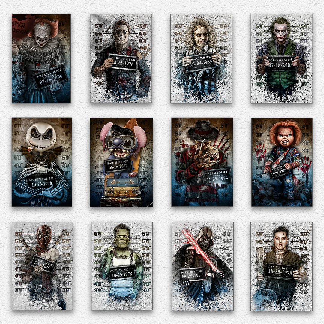 Halloween Mugshot Png Sublimation Male Killer Characters | Inspire Uplift