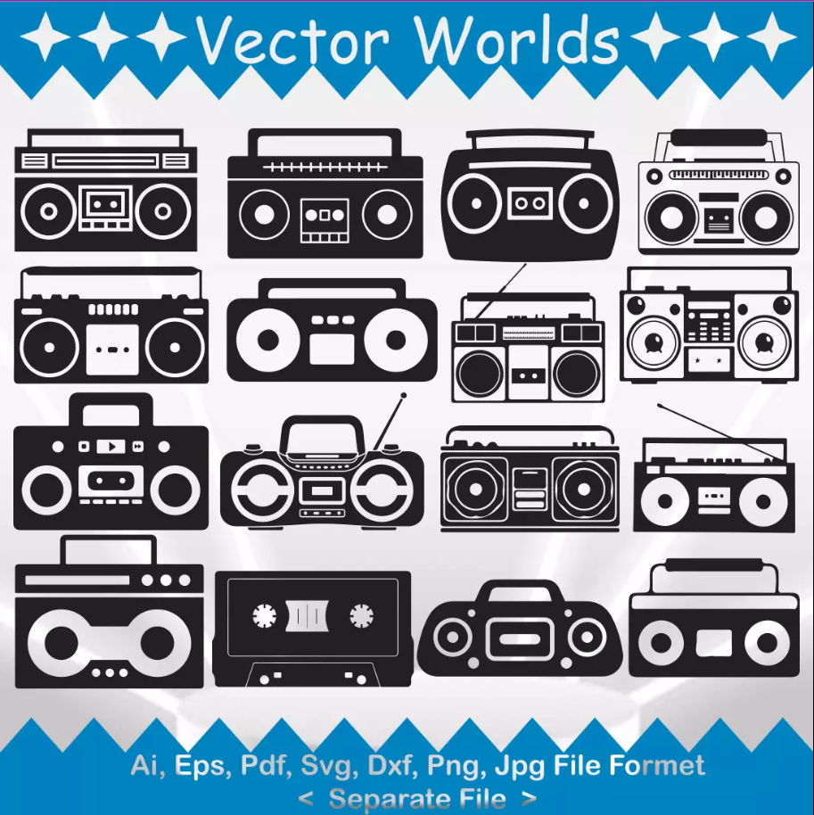 Boombox svg, Boombox's svg, Boom, box, SVG, ai, pdf, eps, sv | Inspire ...
