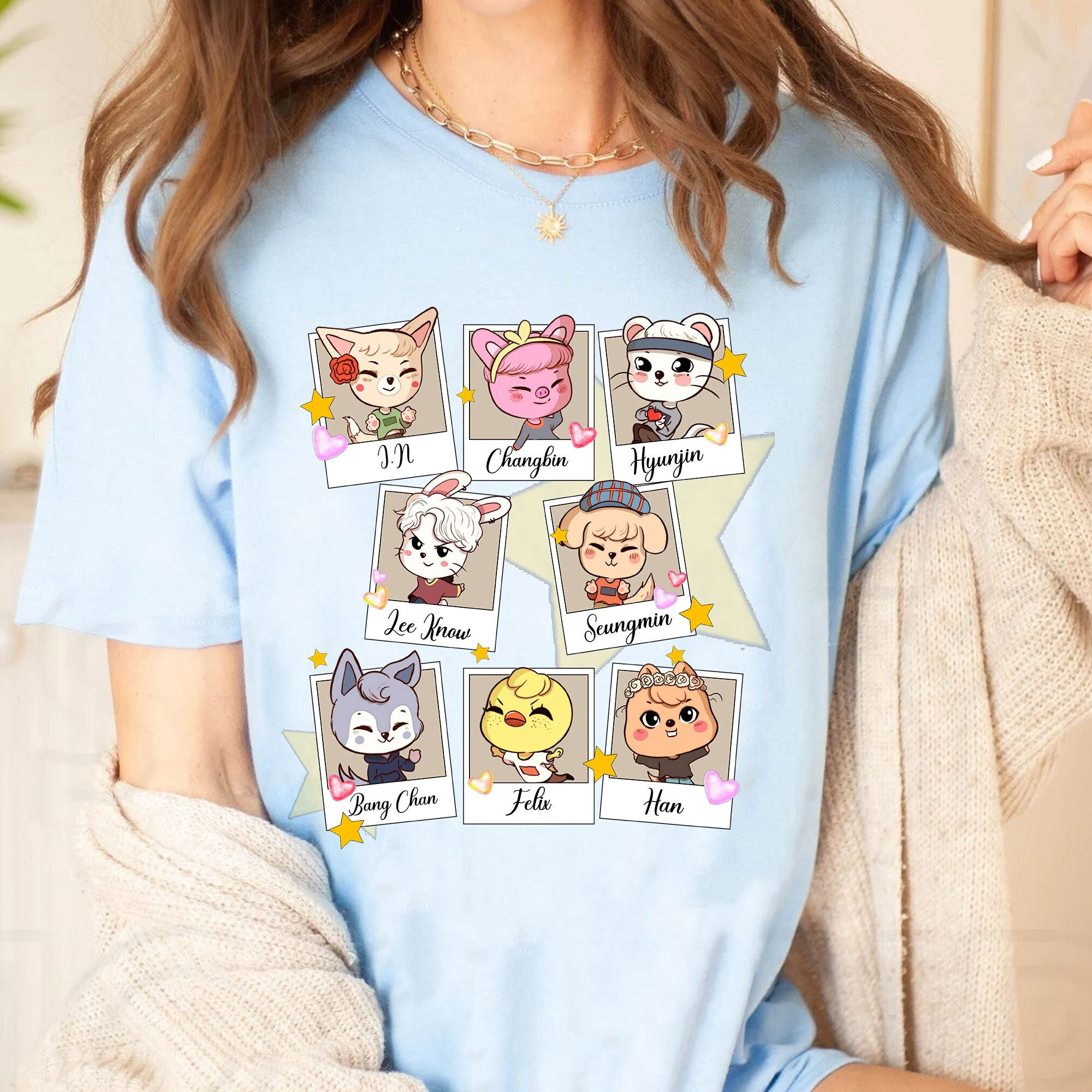 Cute Stray Kids SKZOO Polaroid Shirt, Kpop Stray Kids Sweats | Inspire ...