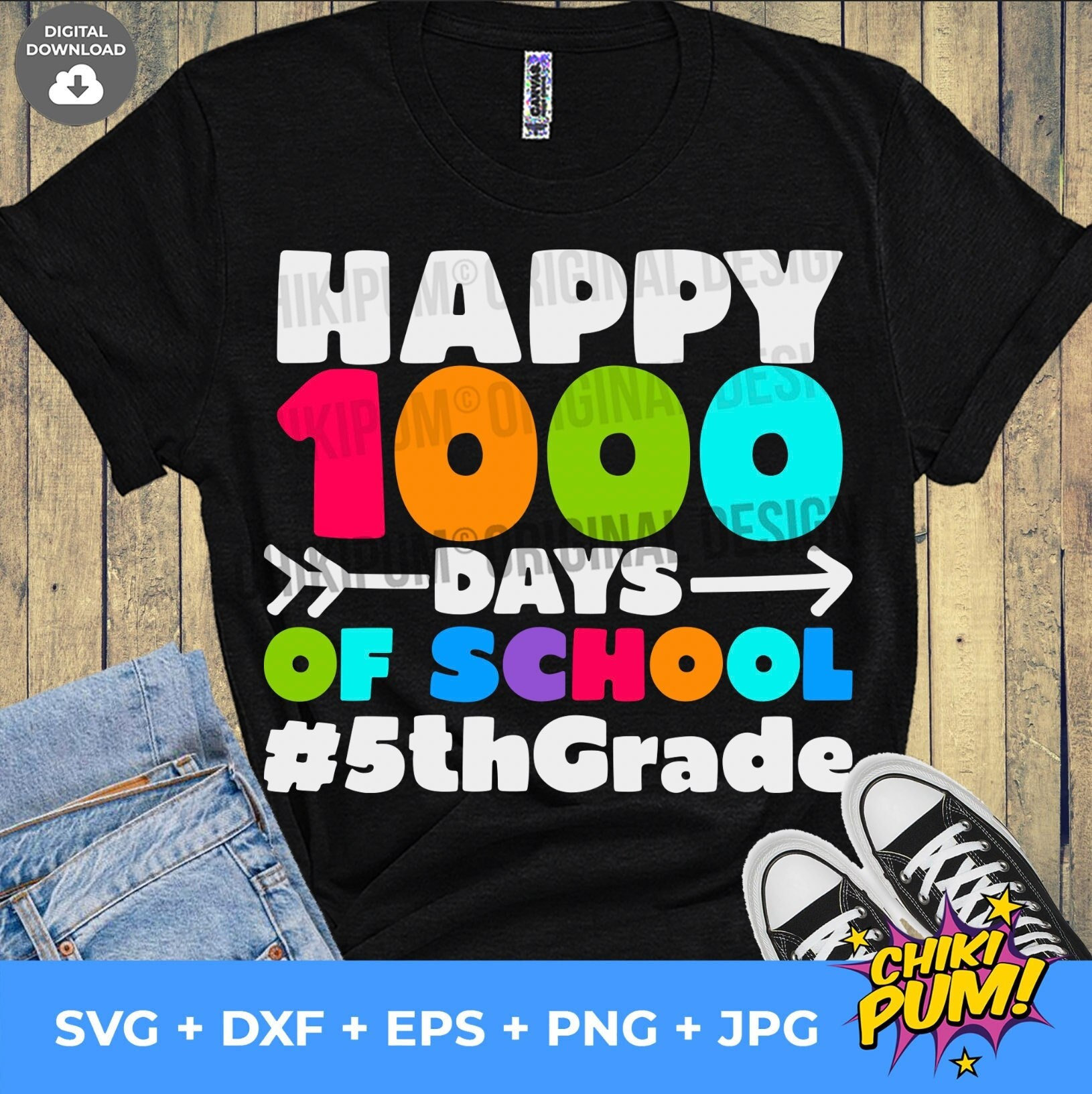 Happy 1000 days of school SVG, 5th grade teacher shirt, 1000 | Inspire ...
