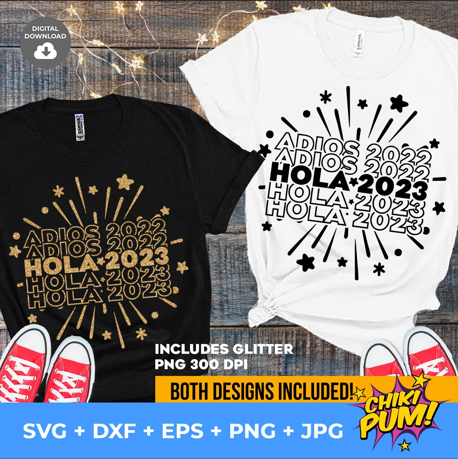 Hola 2023 SVG, Adis 2022 svg, New Years svg, Feliz 2023 svg, - Inspire Uplift