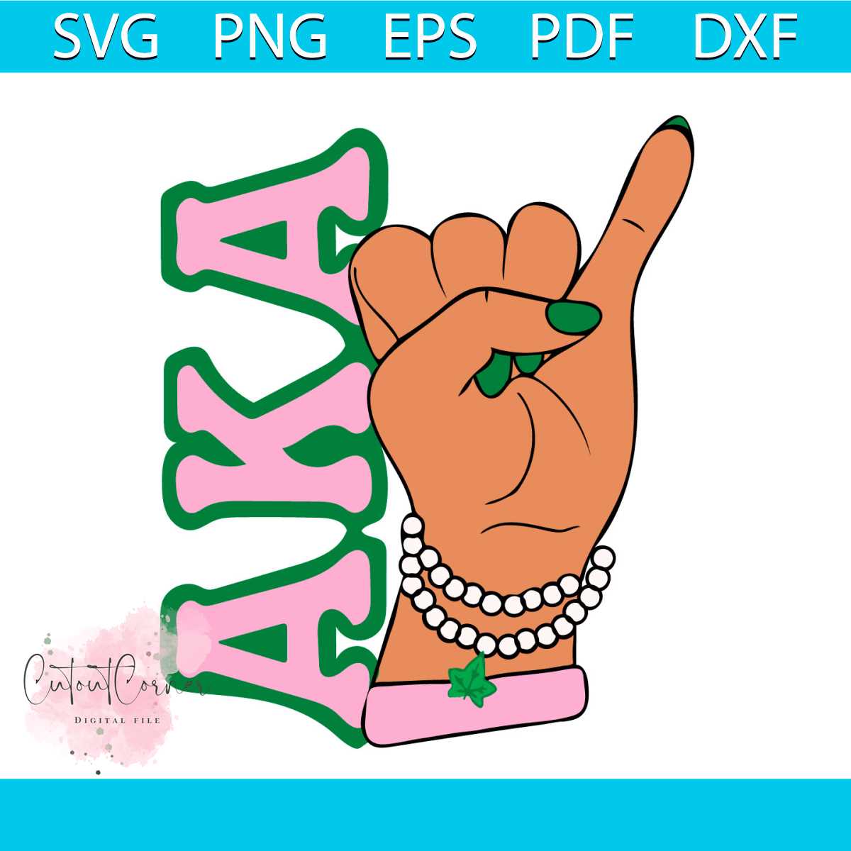 Aka Hand Svg, Sorority Svg, AKA Pink And Green Hand Sign Svg | Inspire ...