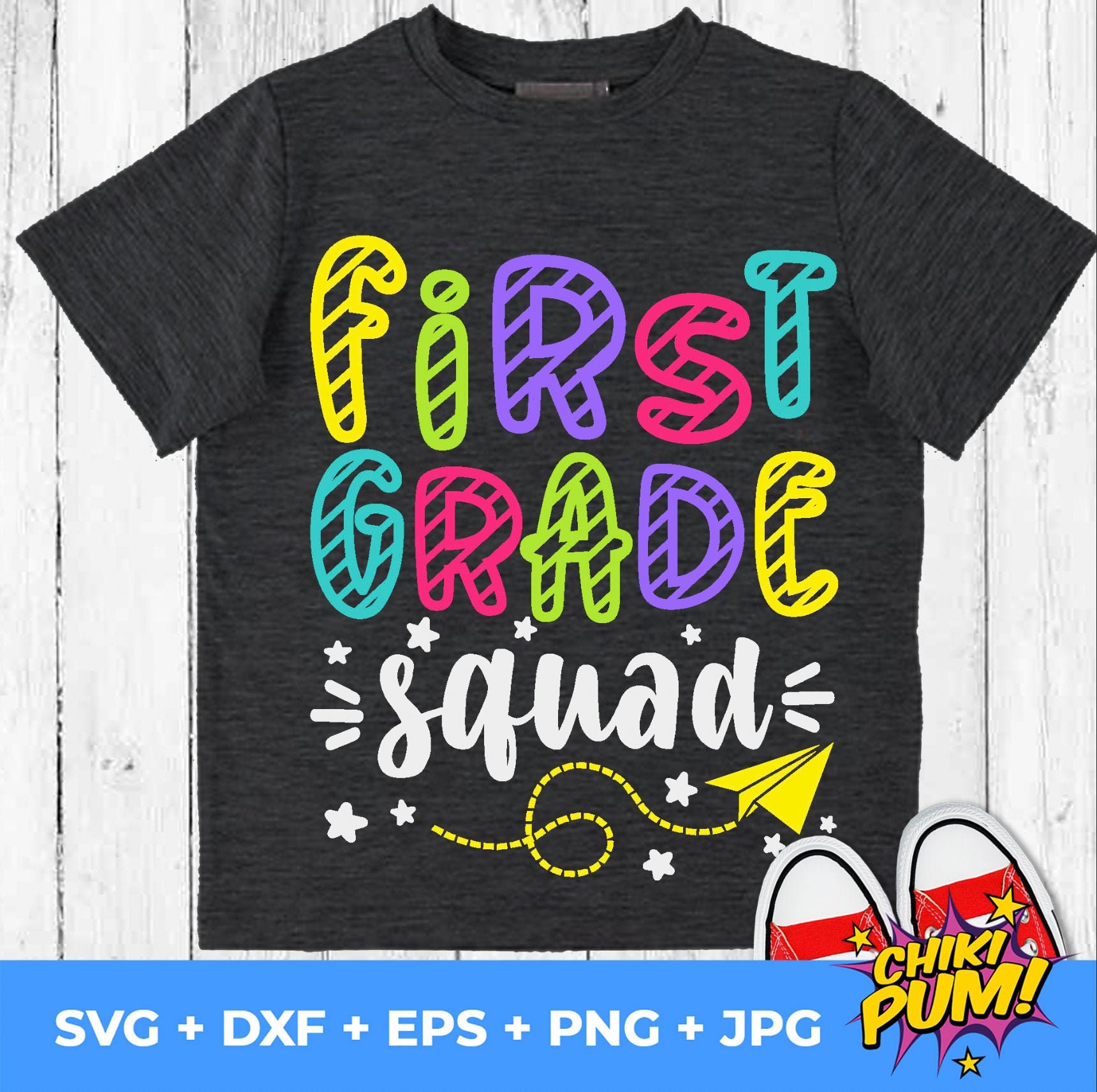 Back to School First Grade Squad svg png jpg dxf eps, Cut fi | Inspire ...