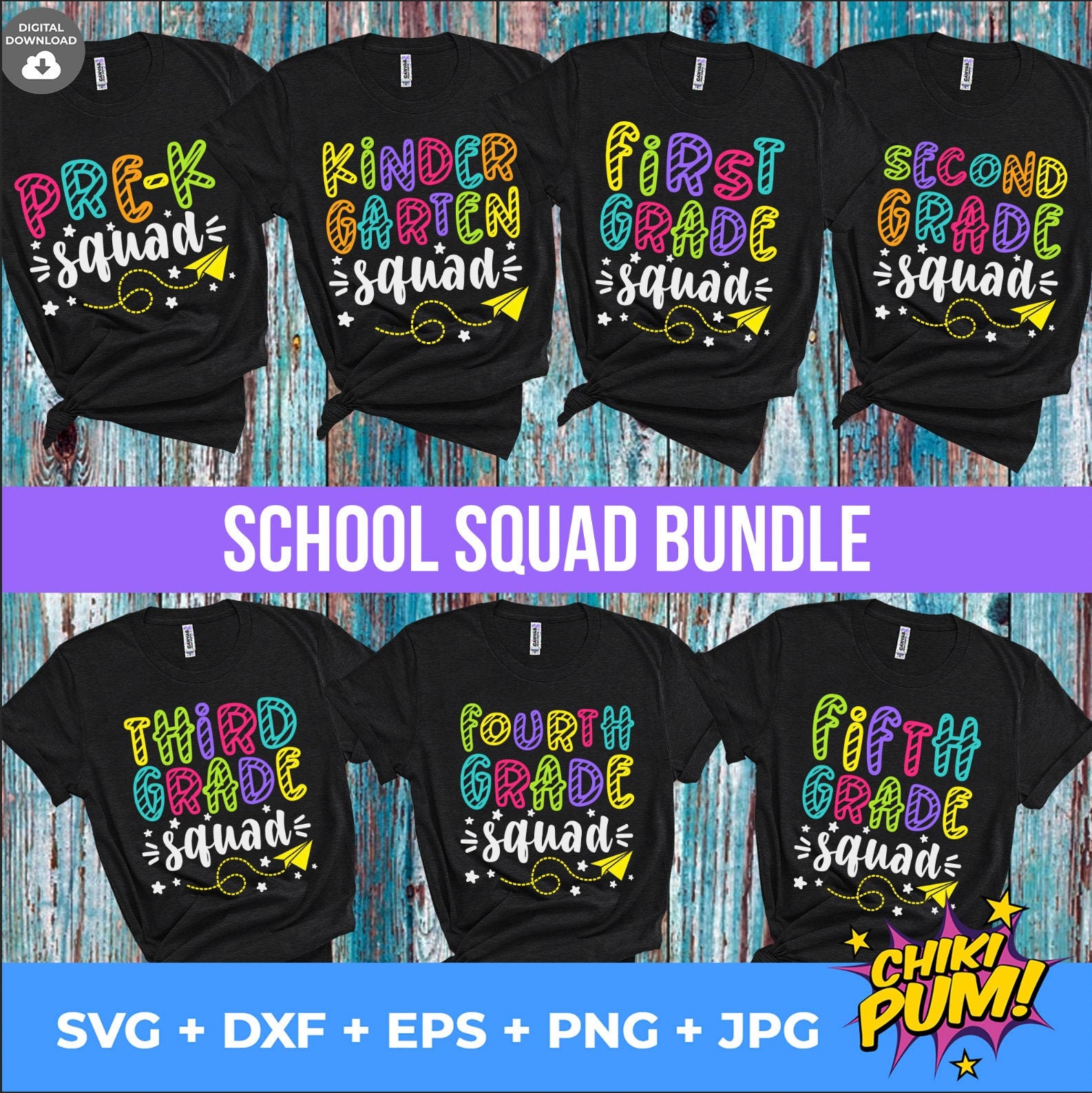 Hello School SVG Bundle, School Squad Bundle SVG, PreK Kinde | Inspire ...