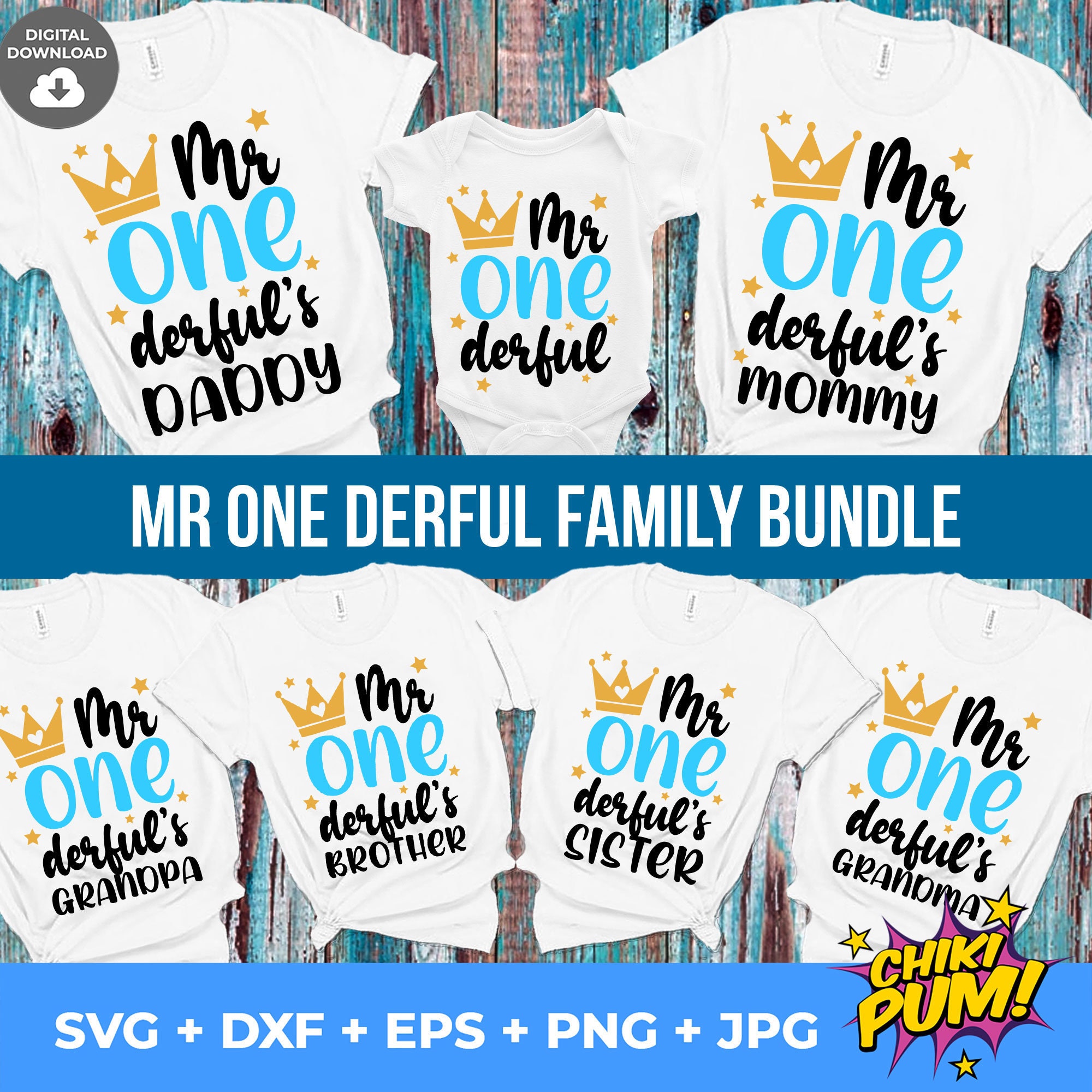 Mr One Derful svg, Mr Onederful Family Bundle, Birthday boy | Inspire ...