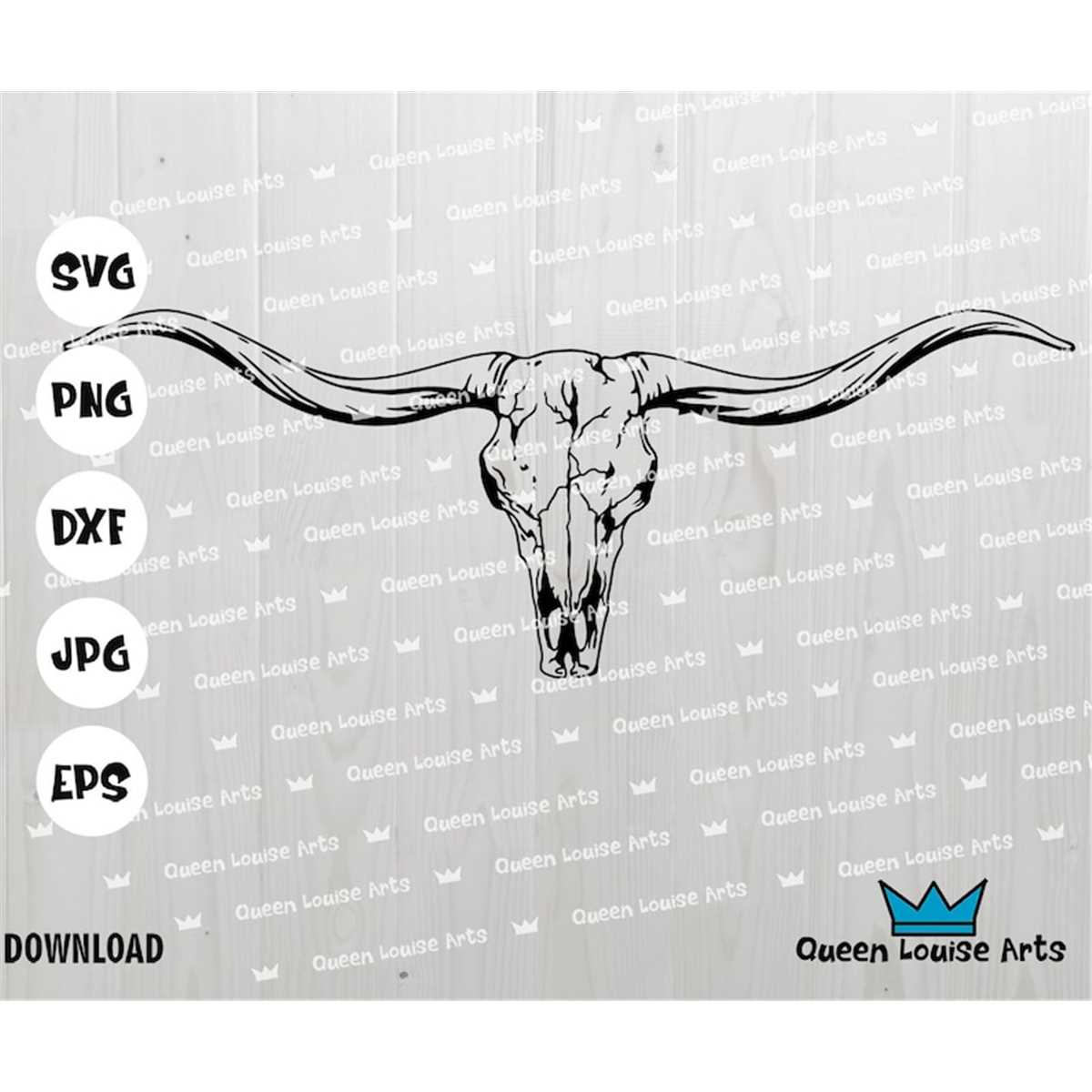 Texas Longhorn Cow Skull Svg Longhorn Bull Skull Svg Hand Inspire