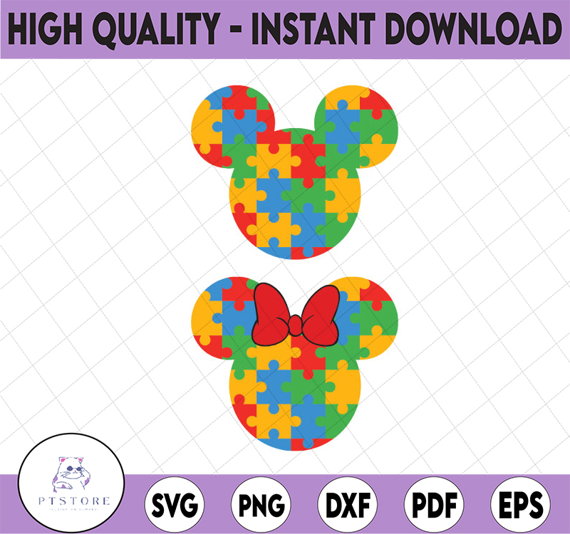 AUTISM SVG, Mickey Mouse, Autism Puzzle, Autism Awareness, A - Inspire ...