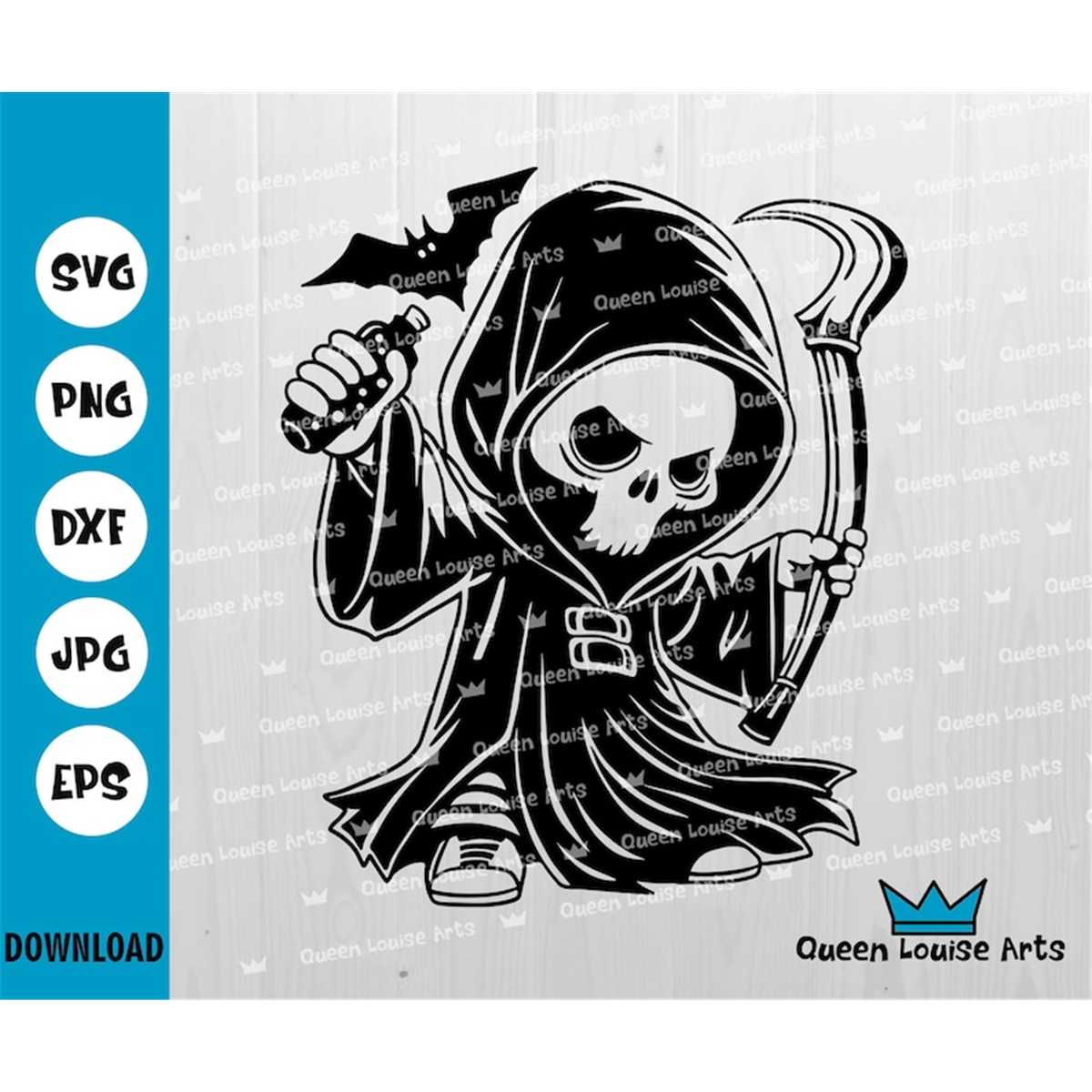 Grim Reaper svg,Skull svg png dxf,Cute cool skull skeleton c | Inspire ...