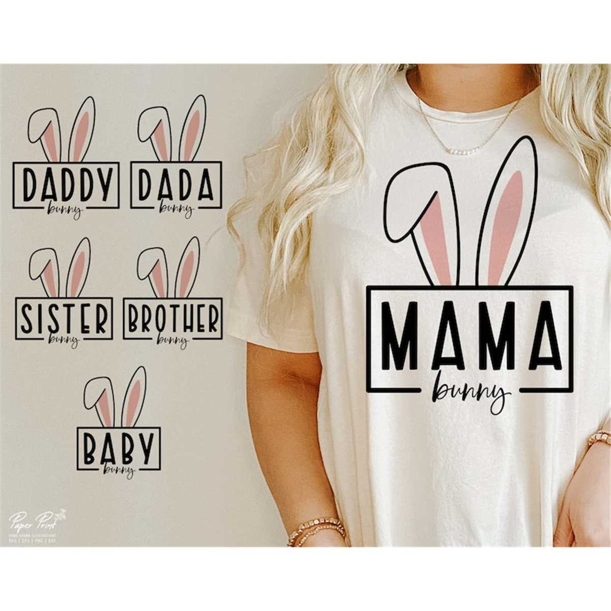 Family Bunny SVG, Mama Bunny SVG, Baby Bunny Svg, Easter Svg | Inspire ...