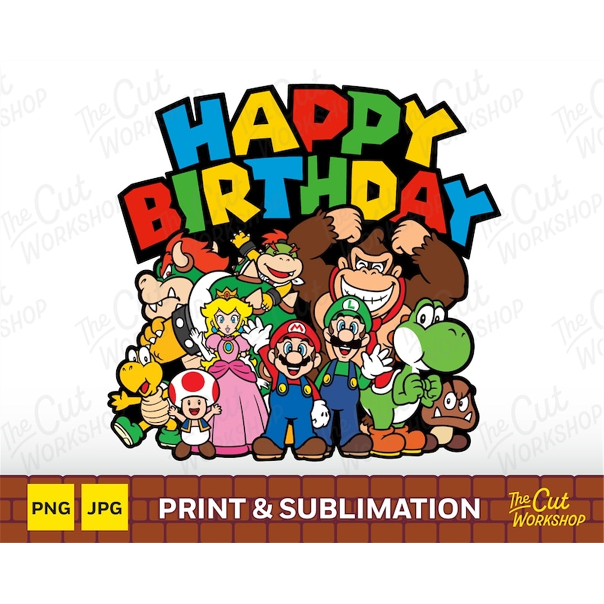 Super Mario Happy Birthday Luigi Princess Peach Yoshi Bowser - Inspire ...