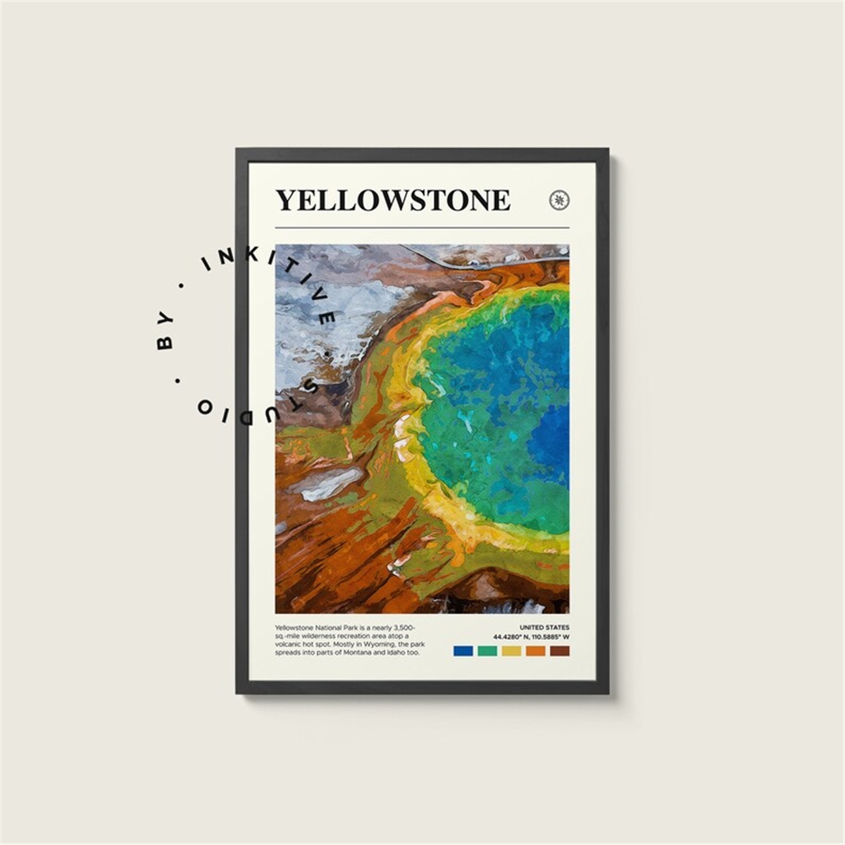 Yellowstone Poster - National Park - Digital Watercolor Phot | Inspire ...