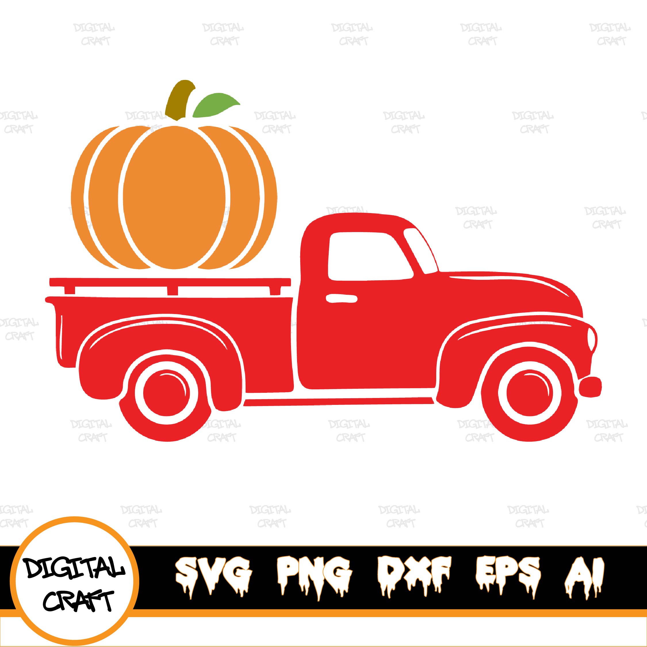 Red Truck - Pumpkin Truck - Halloween,Fall Truck svg,Fall Pu | Inspire ...